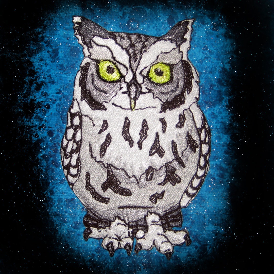 Western Screech Owl Bird Iron ON Patch 100% Embroidery - Etsy