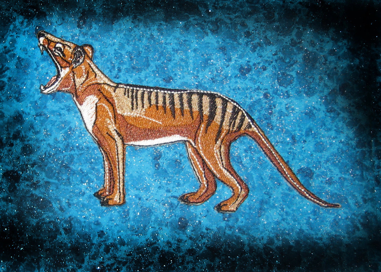 Thylacine Tasmanian Tiger Wolf Side View Iron on Patch - Etsy