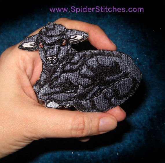 Cute Black Lamb Sheep Iron on Patch Applique 100 Percent | Etsy