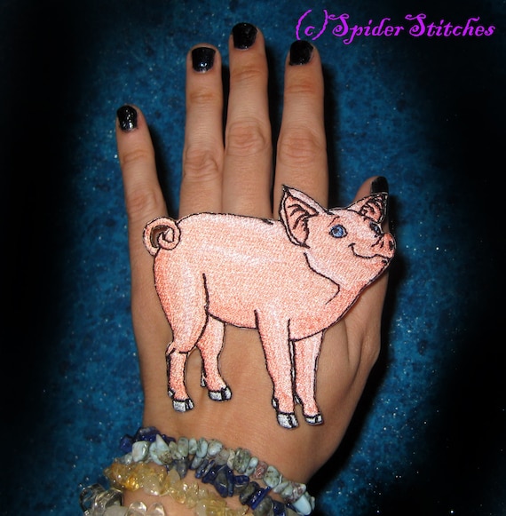 Cute Pink Pig Piglet Iron on patch | Etsy