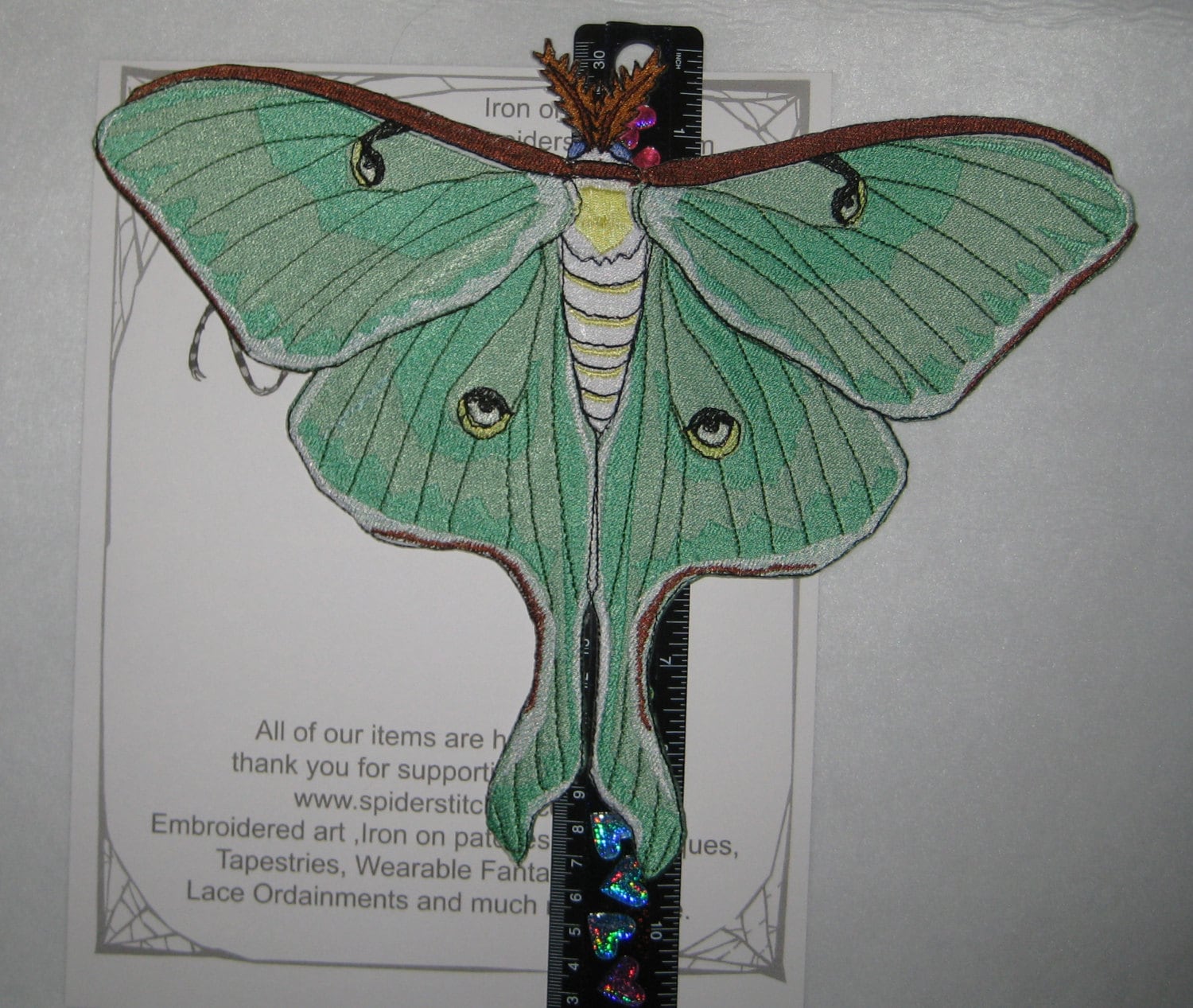 HUGE Sage Green Luna Moth Actias Luna Iron on Patch - Etsy