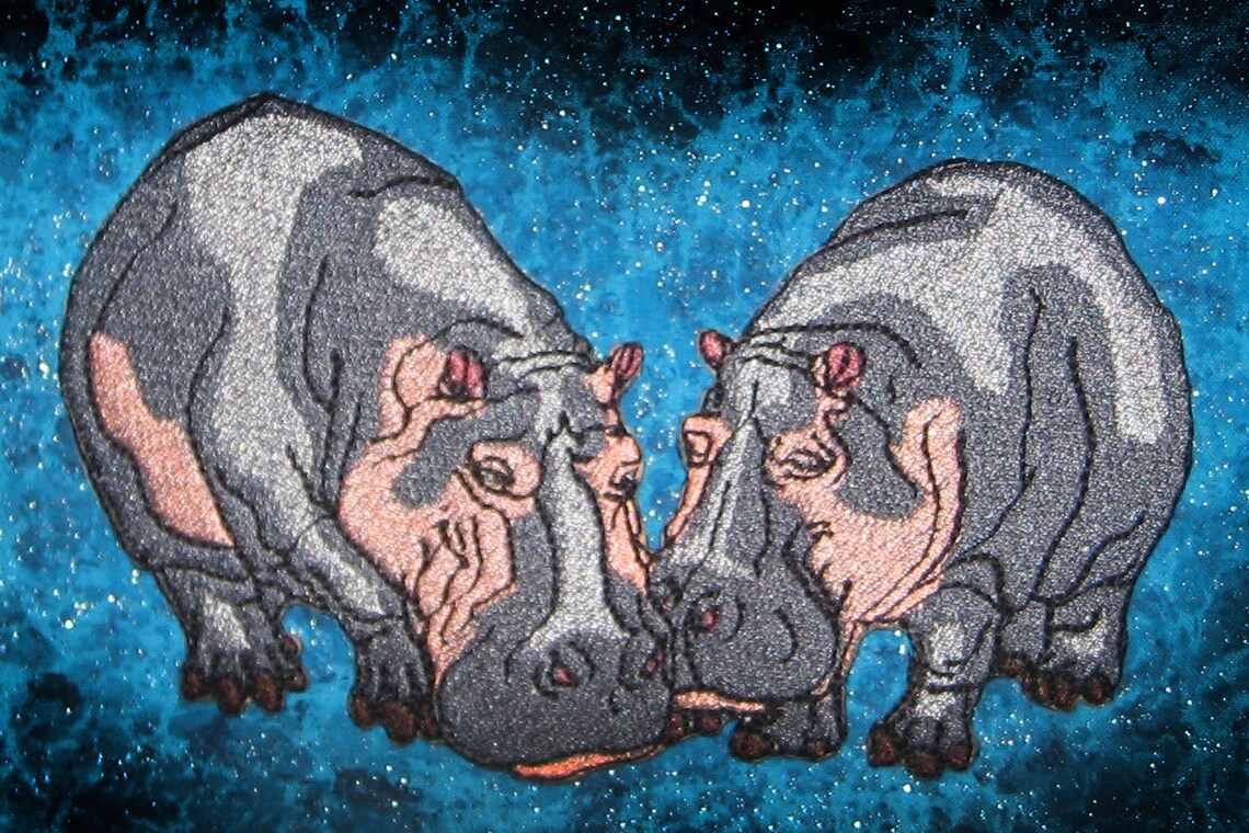 Hippopotamus Hippo Pair Iron on Patch - Etsy