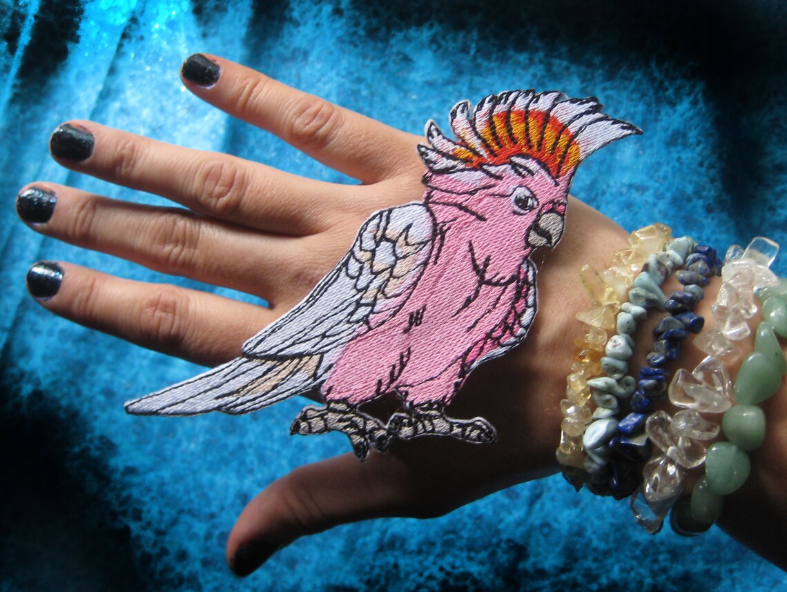 Major Mitchell's Cockatoo Crest up Parrot Bird Iron on Patch - Etsy