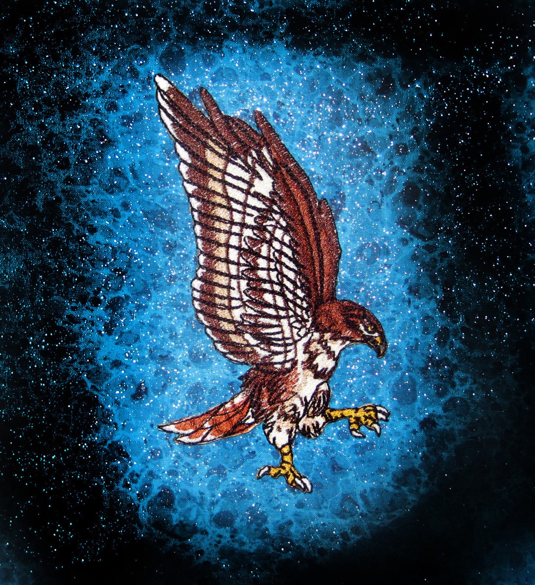 Small Swooping Red Tail Hawk Bird Iron on Patch - Etsy