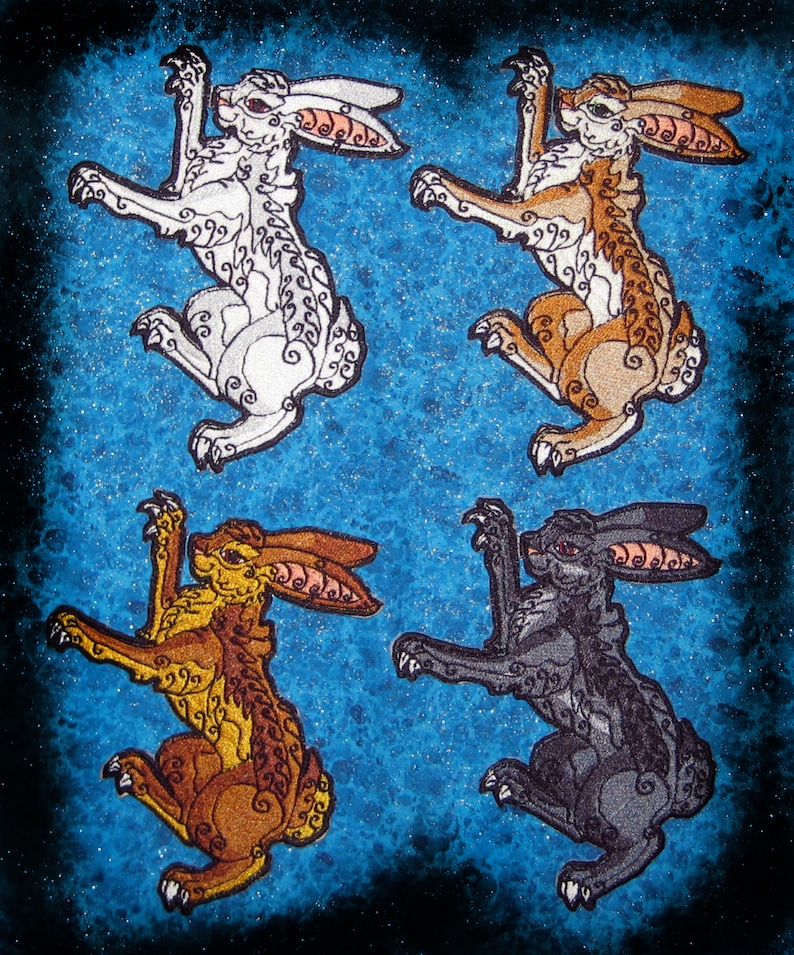 Heraldic Rabbit Heraldry Iron on Patch Many Color Choices - Etsy