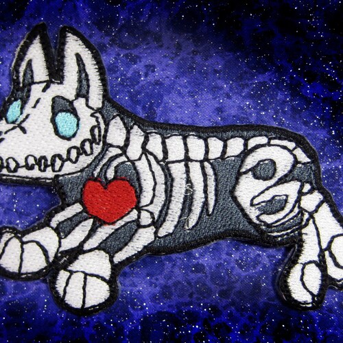 Skeleton Bone Dog Siberian Husky Iron on Patch - Etsy