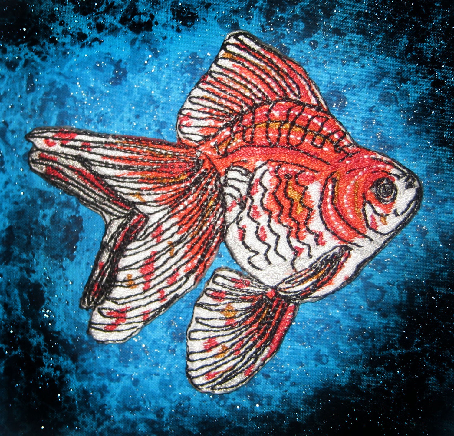 Red and White Ryukin Goldfish Fish Iron on Patch | Etsy