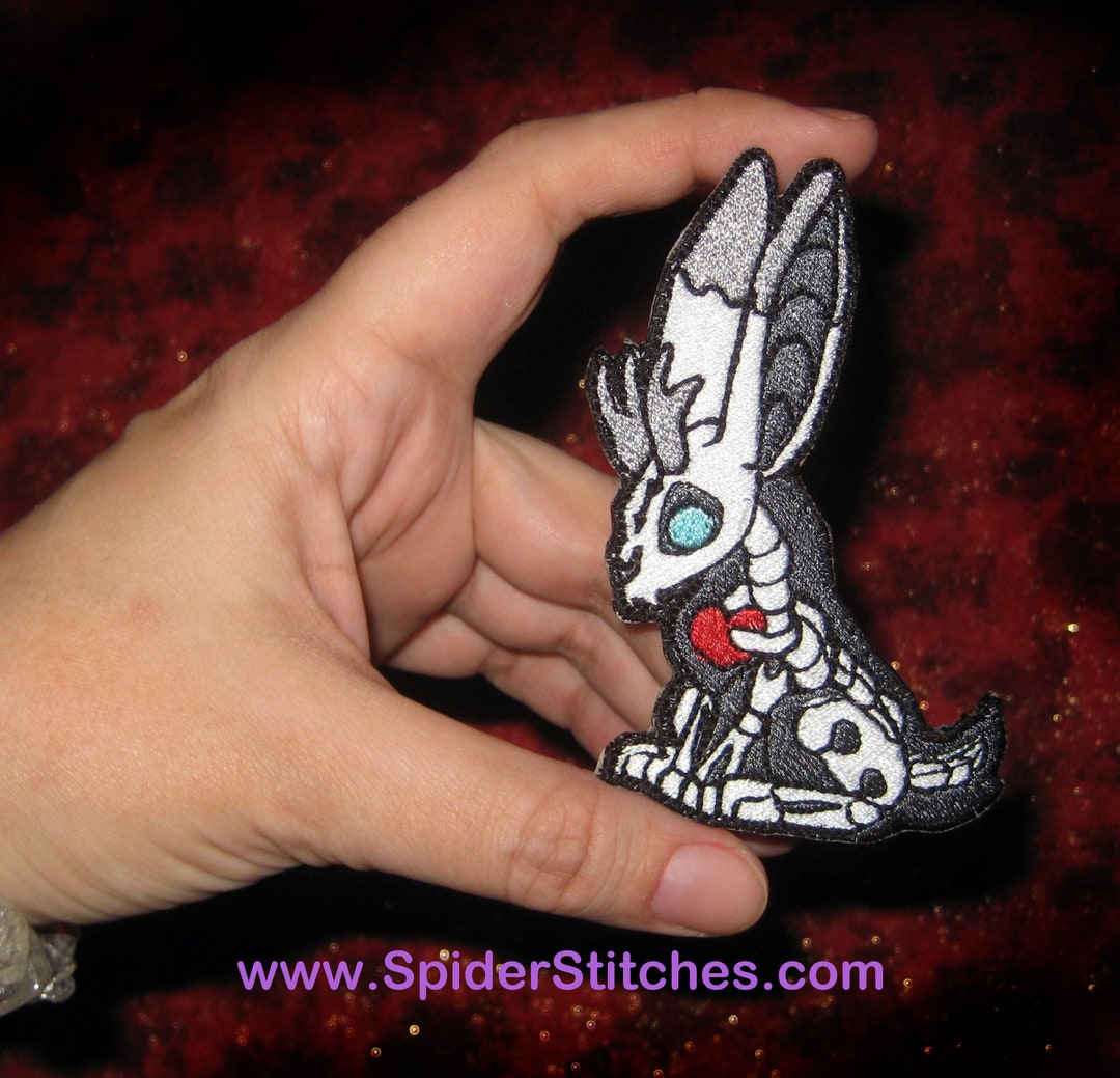 Skeletal Jackalope Jack Rabbit Bunny Skeleton Bone Iron on Patch Sew ...
