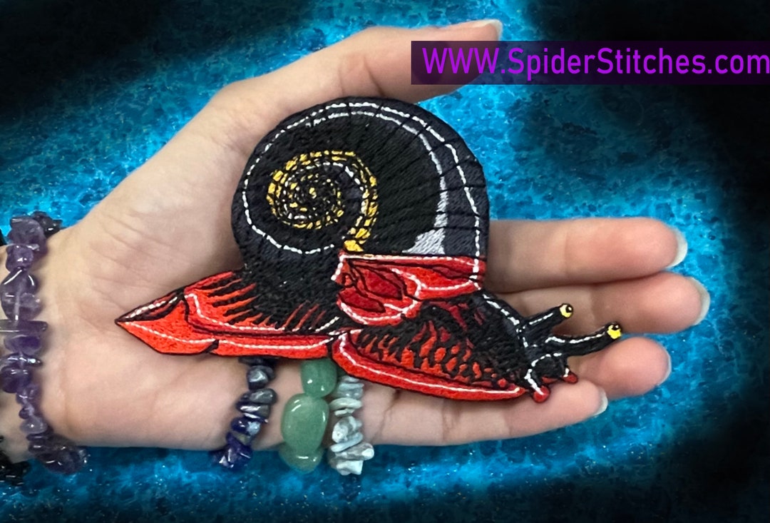 Epic Malaysian Fire Snail Vampire Snail Iron on Patch Platymma Tweediei ...