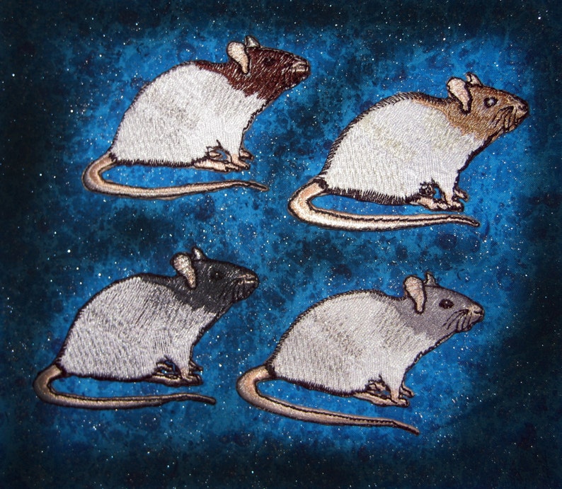 Fancy Cream Hooded Rat Steam Punk Iron on Patch | Etsy