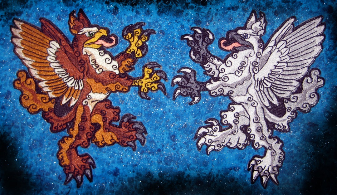 HUGE Rampant Griffin Heraldic Heraldry Iron on Patch Many Color Choices ...