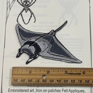 Spinetail Spine Tail Devil Ray Iron on Patch Mobula Mobular Manta Ray ...