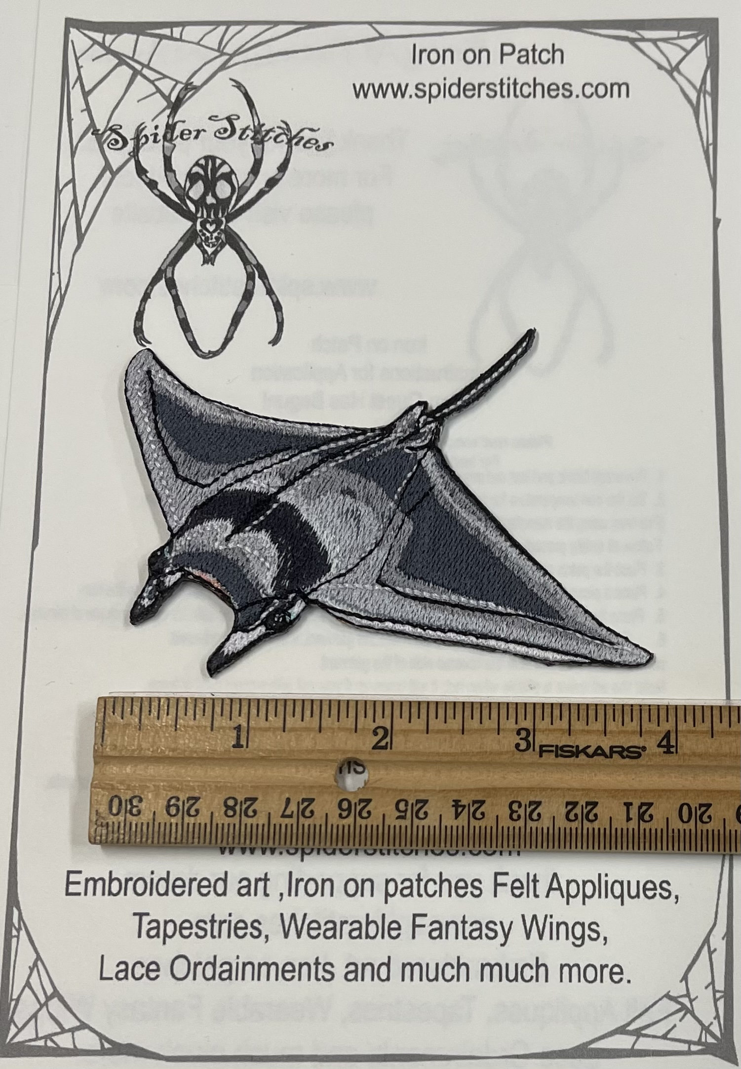 Spinetail Spine Tail Devil Ray Iron on Patch Mobula Mobular Manta Ray ...