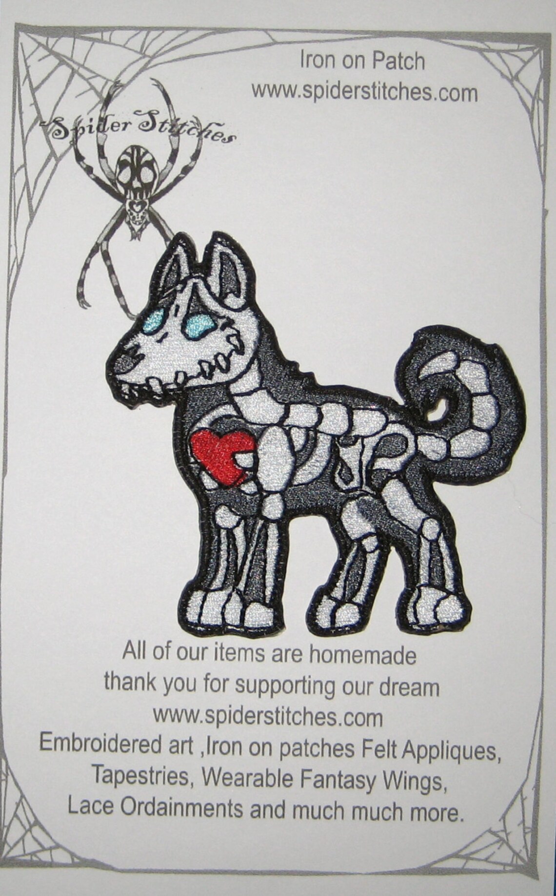 Skeleton Bone Dog Siberian Husky Iron on Patch | Etsy