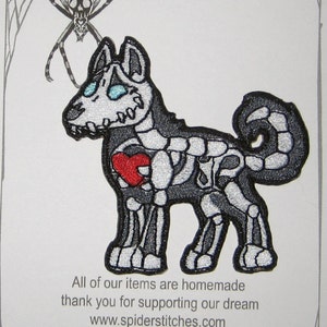 Skeleton Bone Dog Siberian Husky Iron on Patch - Etsy