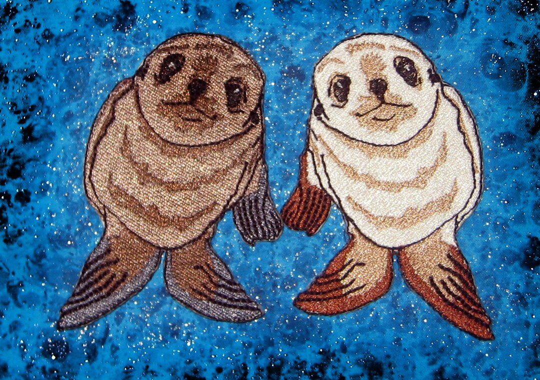 Seal Pup Iron on Patch, Embroidered Animal Applique - Etsy