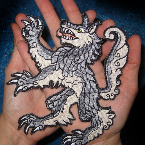 HUGE Rampant Wolf Heraldic Heraldry Iron on Patch Many Color - Etsy