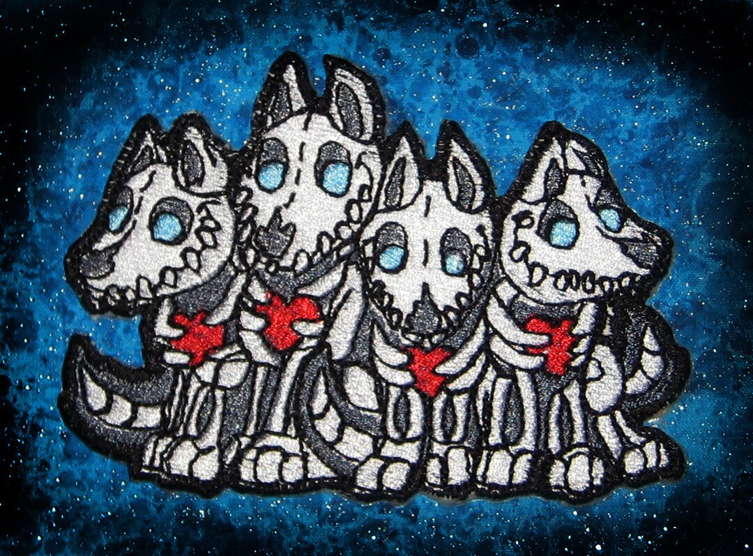Skeletal Skeleton Bone Wolf Pack Iron on Patch Sew Applique Wolves - Etsy