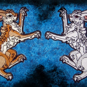 Heraldic Rabbit Heraldry Iron on Patch Many Color Choices Applique ...