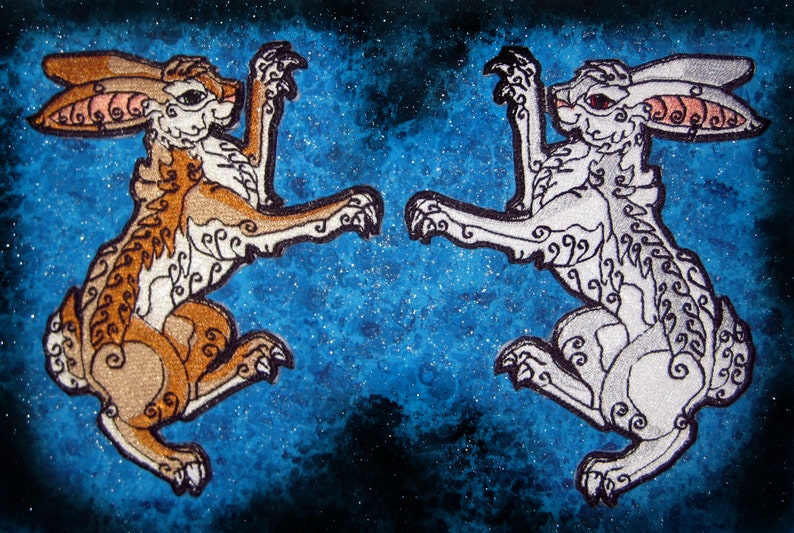 Heraldic Rabbit Heraldry Iron on Patch Many Color Choices Applique ...