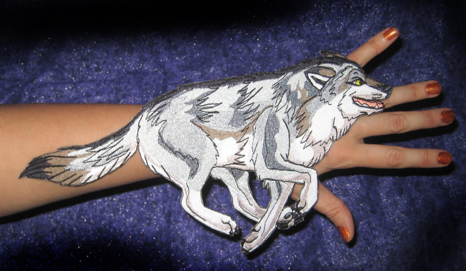 HUGE Running Timber Grey Wolf Iron on Patch Color Options Grey - Etsy