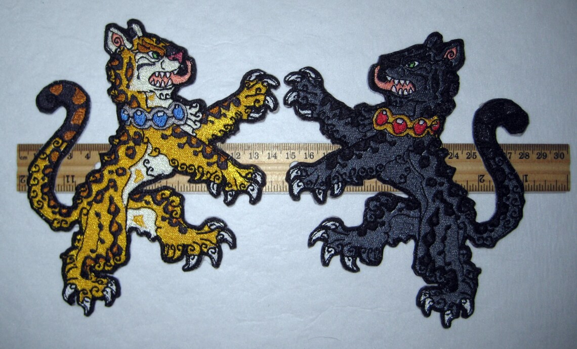 Heraldic Leopard Panther Pair Heraldry Iron on Patch Applique - Etsy
