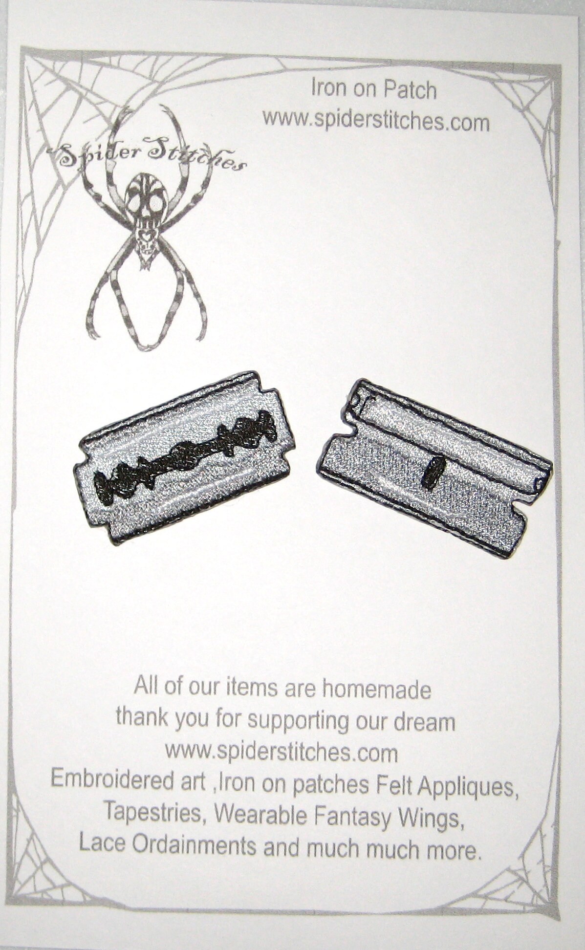 Life Sized Razor Blade Blades Pair Iron on Patch - Etsy