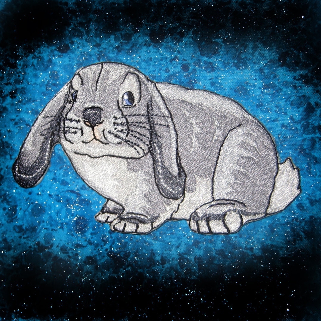 Silver Lop Rabbit Bunny Iron on Patch - Etsy