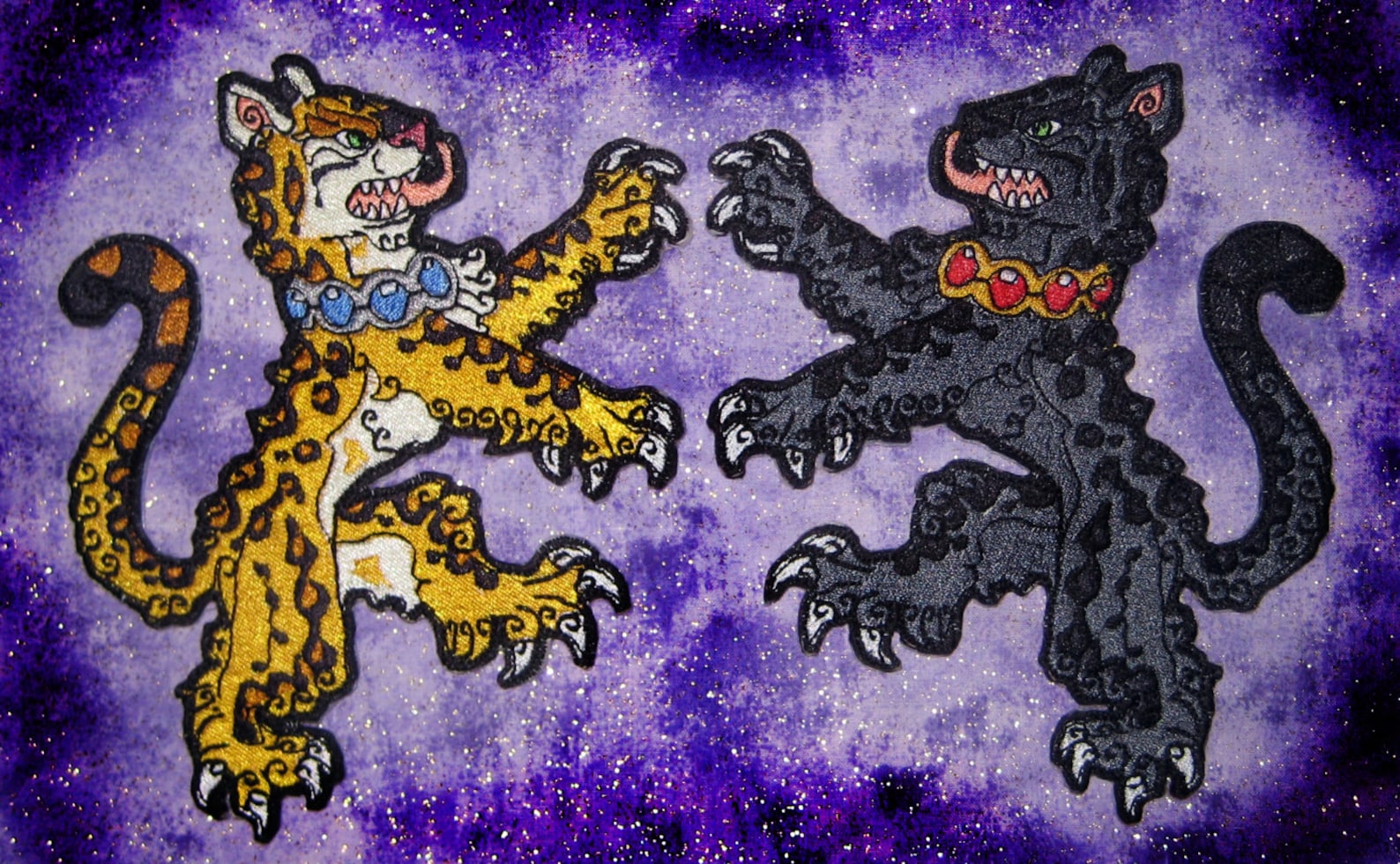 Heraldic Leopard Panther Pair Heraldry Iron on Patch Applique | Etsy