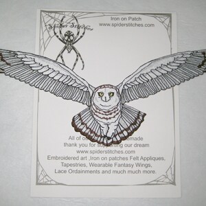 LARGE Guardian Flying Icy Snowy Owl in Flight Bird Iron ON Patch - Etsy