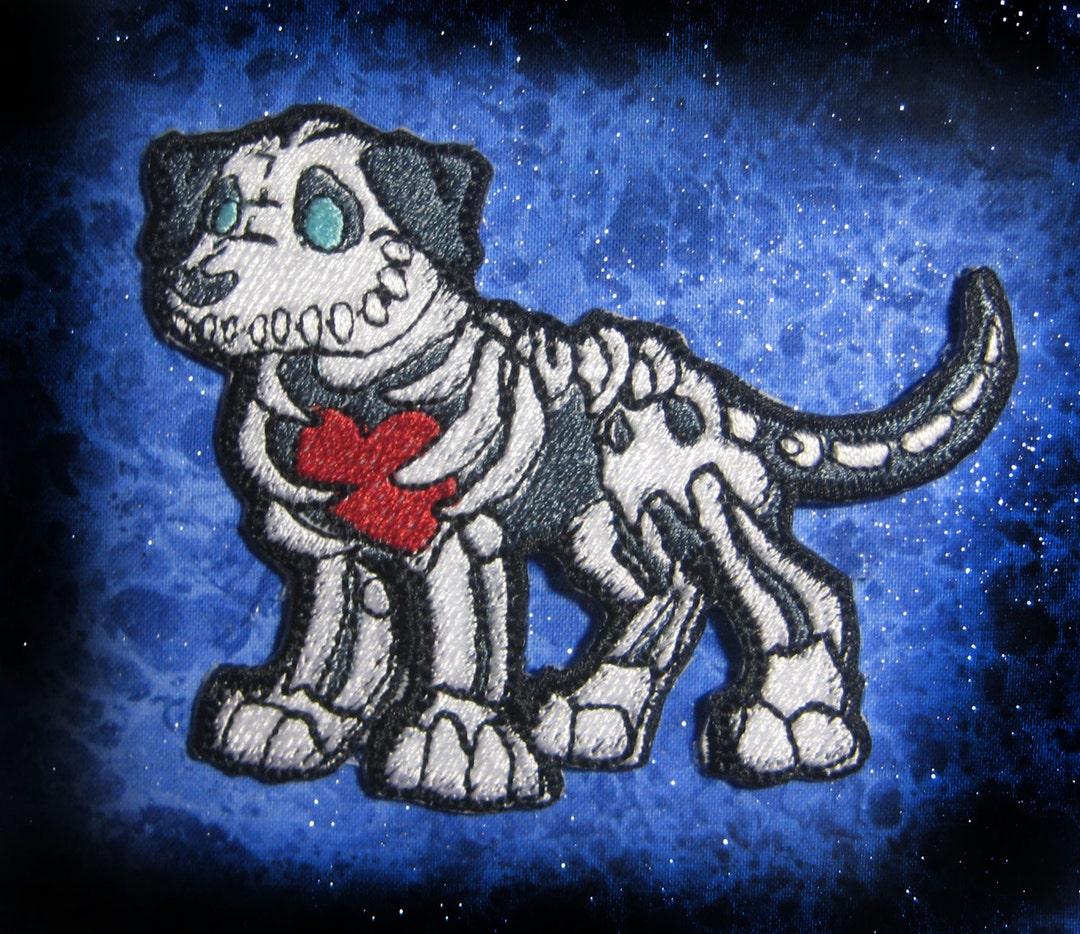 Skeleton Bone Dog Pit Bull Staffordshire Terrier Iron on Patch - Etsy