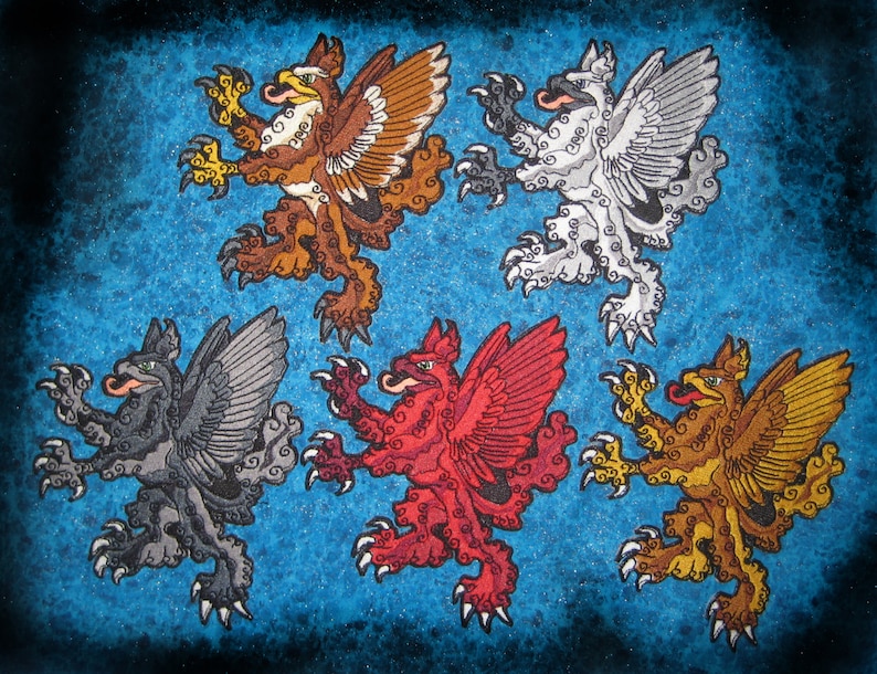 Giant Rampant Griffin Heraldic Heraldry Iron on Patch Many - Etsy