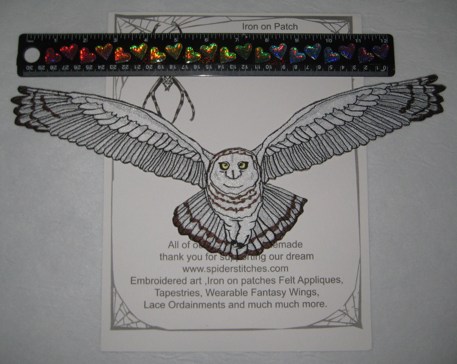 LARGE Guardian Flying Icy Snowy Owl in Flight Bird Iron ON Patch - Etsy