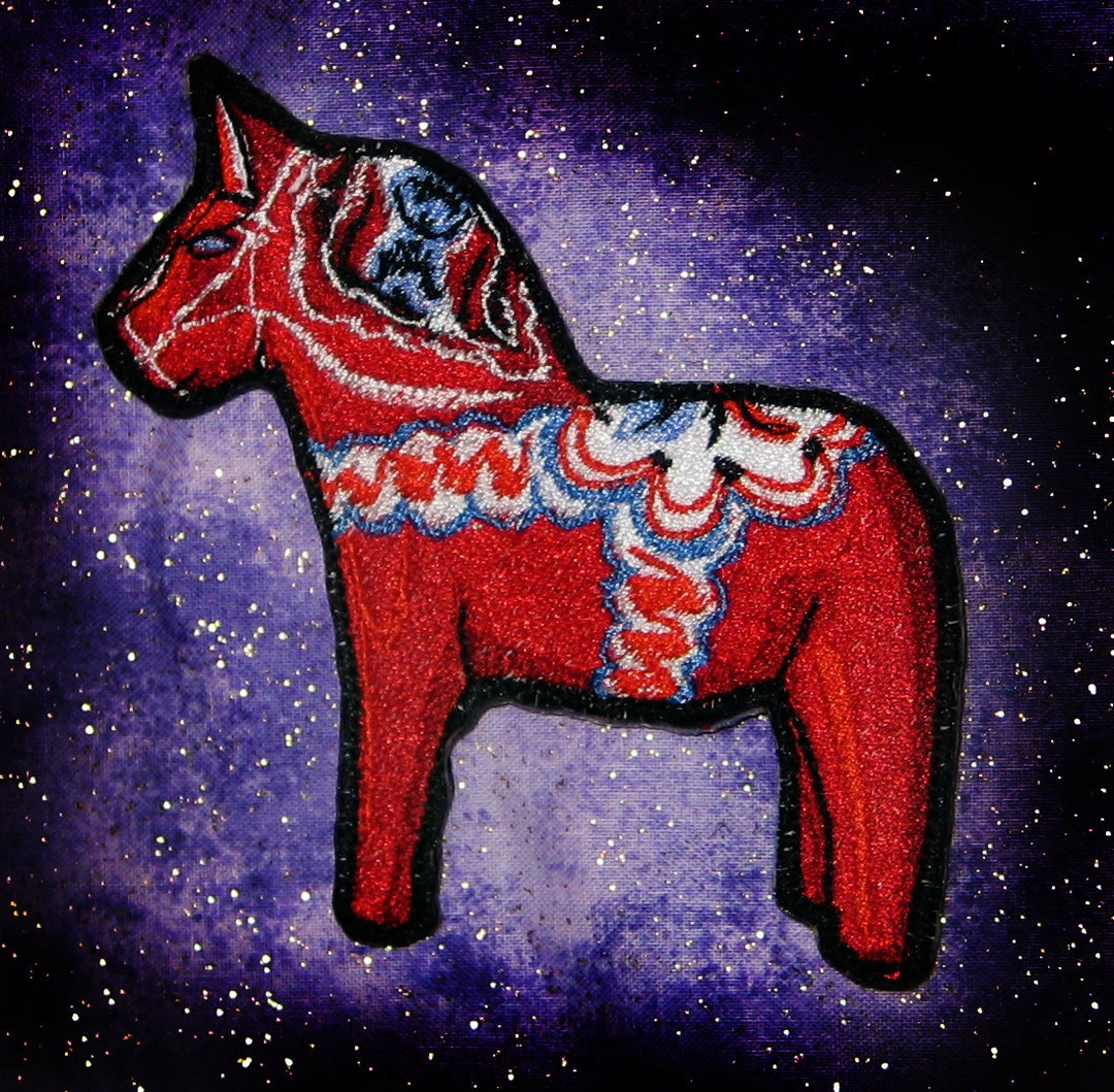 Cute Dala Horse Iron on Patch Sew on Applique Embroidered Dalarna ...