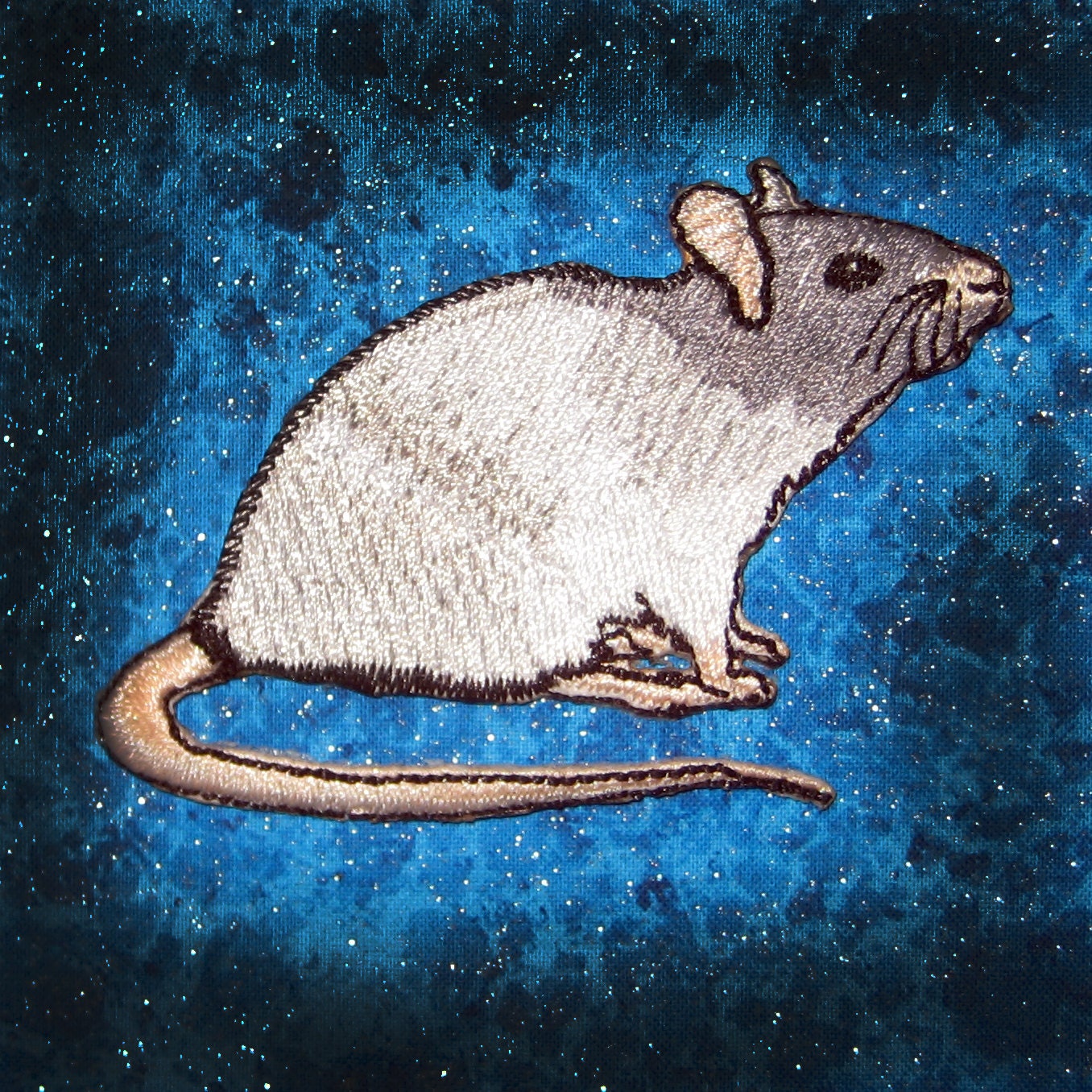 Fancy Silver Blue Hooded Rat Steam Punk Iron on Patch - Etsy