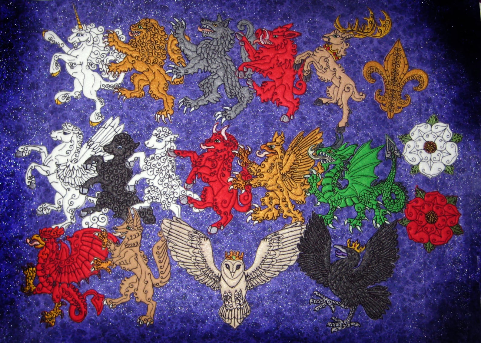 FELT Rampant Raven Heraldic Heraldry Iron on or Sew On Patch | Etsy