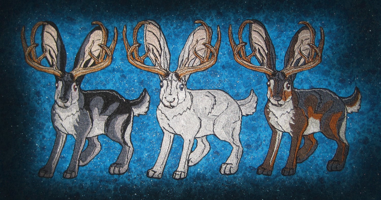 Huge Jackalope Iron on Patch in Summer Sable - Etsy