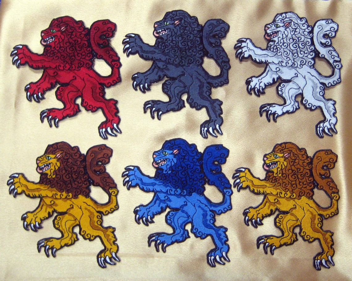 HUGE Rampant Lion Heraldic Heraldry Iron on Patch Many Color - Etsy UK