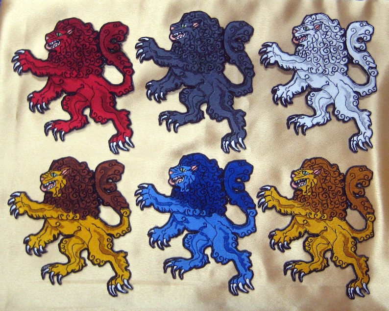 HUGE Rampant Lion Heraldic Heraldry Iron on Patch Many Color - Etsy