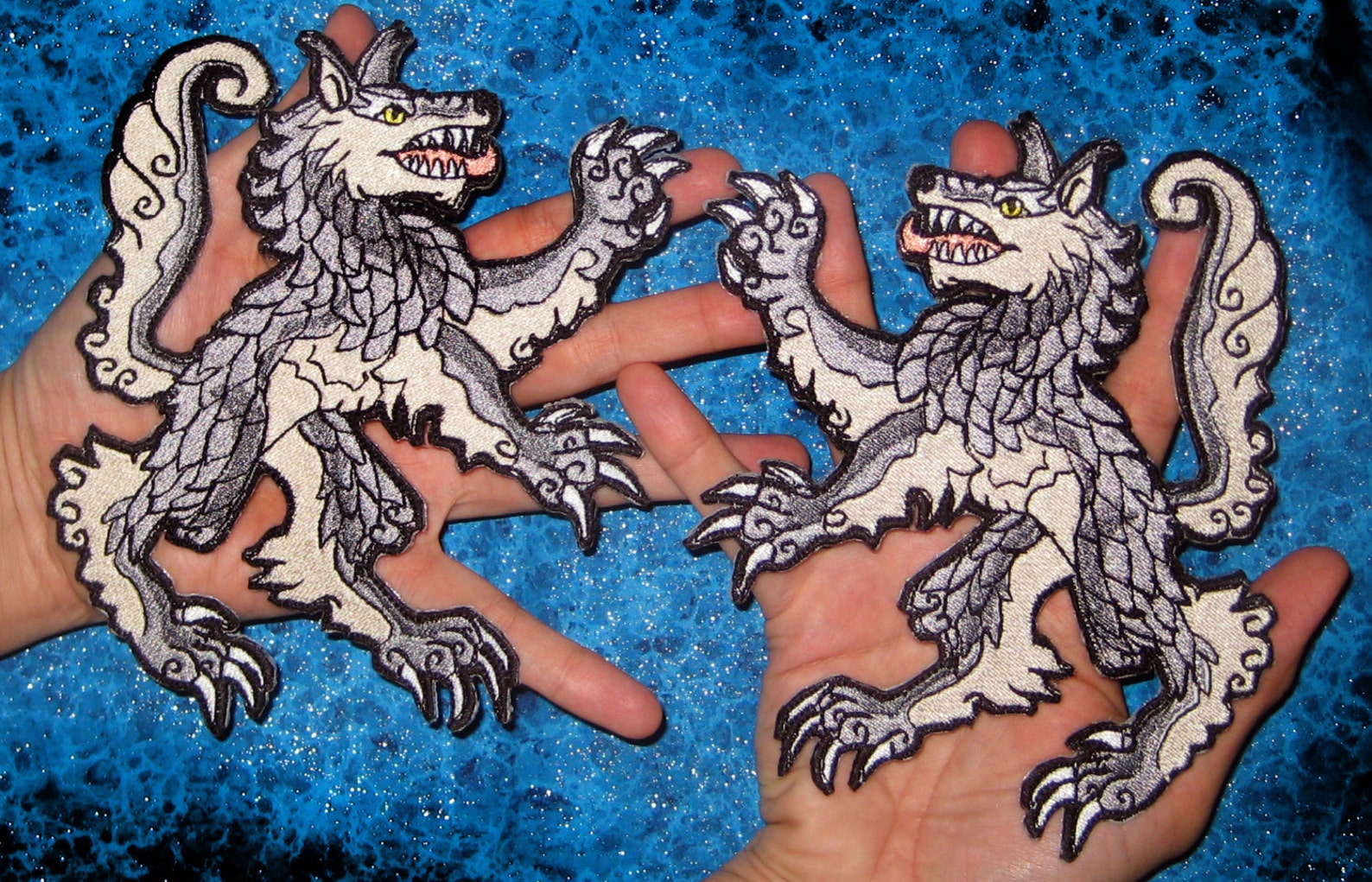Pair Rampant Wolf Heraldic Heraldry Iron on Patch Many Color | Etsy