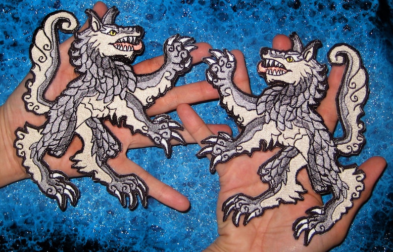 Pair Rampant Wolf Heraldic Heraldry Iron on Patch Many Color - Etsy