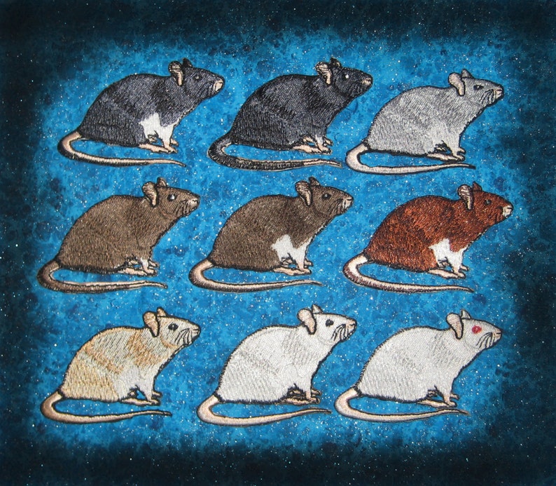 Fancy Blue Grey Spotted Rat Steam Punk Iron on Patch - Etsy
