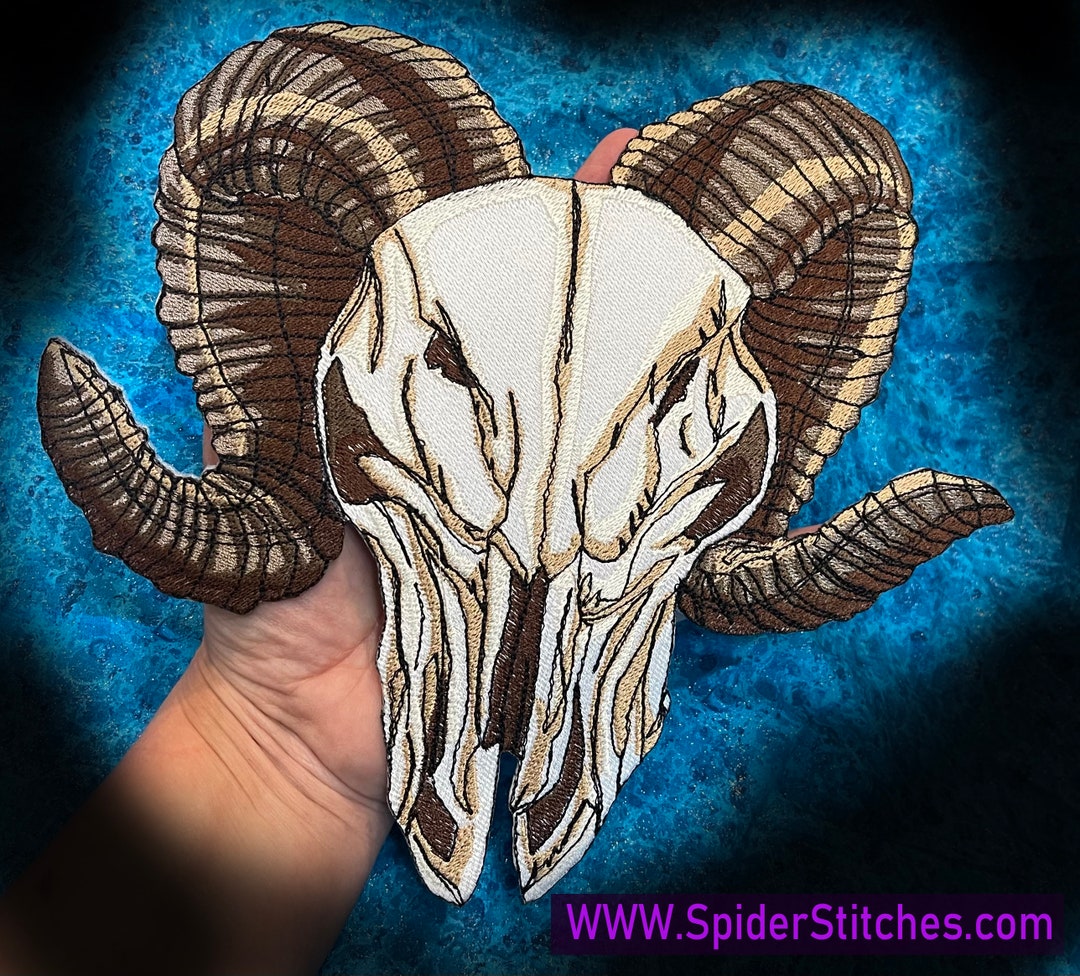Huge Tan Western Ram Skull Patch Iron on Patch or Sew on Big Horn Sheep ...