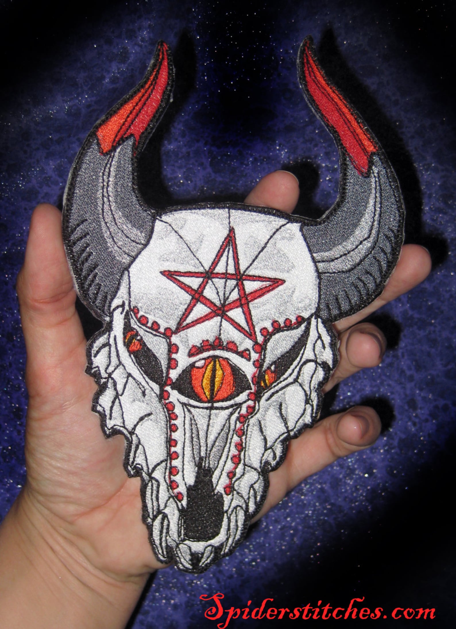 Wicked 3 Eyed Demonic Skull Patch Iron on Patch or Sew on | Etsy