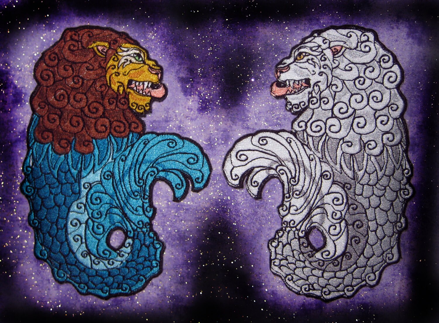 Merlion Sea Lion Heraldic Heraldry Iron on Patch Many Color Choices ...