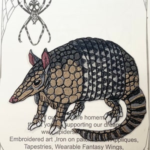 Texas Nine-banded Armadillo Iron on Patch 9 Ban Dillo Dasypus ...