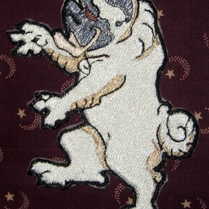 Epic Medieval Renascence Fawn Pug Dog Crest Heraldic Heraldry Iron on ...