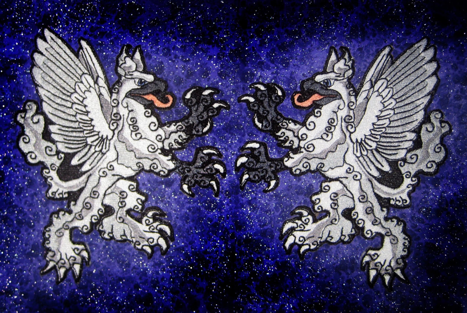HUGE Rampant Griffin Heraldic Heraldry Iron on Patch Many Color Choices ...
