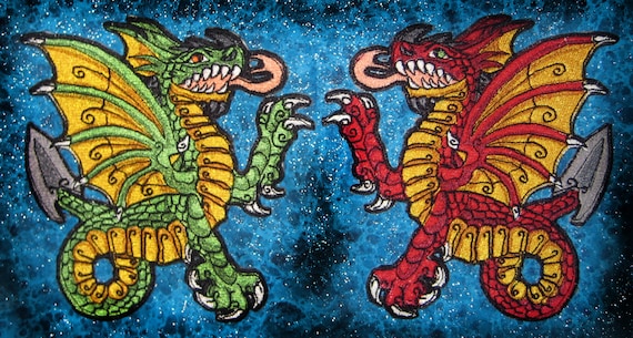 Heraldic Wyvern Dragon Heraldry Iron on Patch Many Color - Etsy Australia