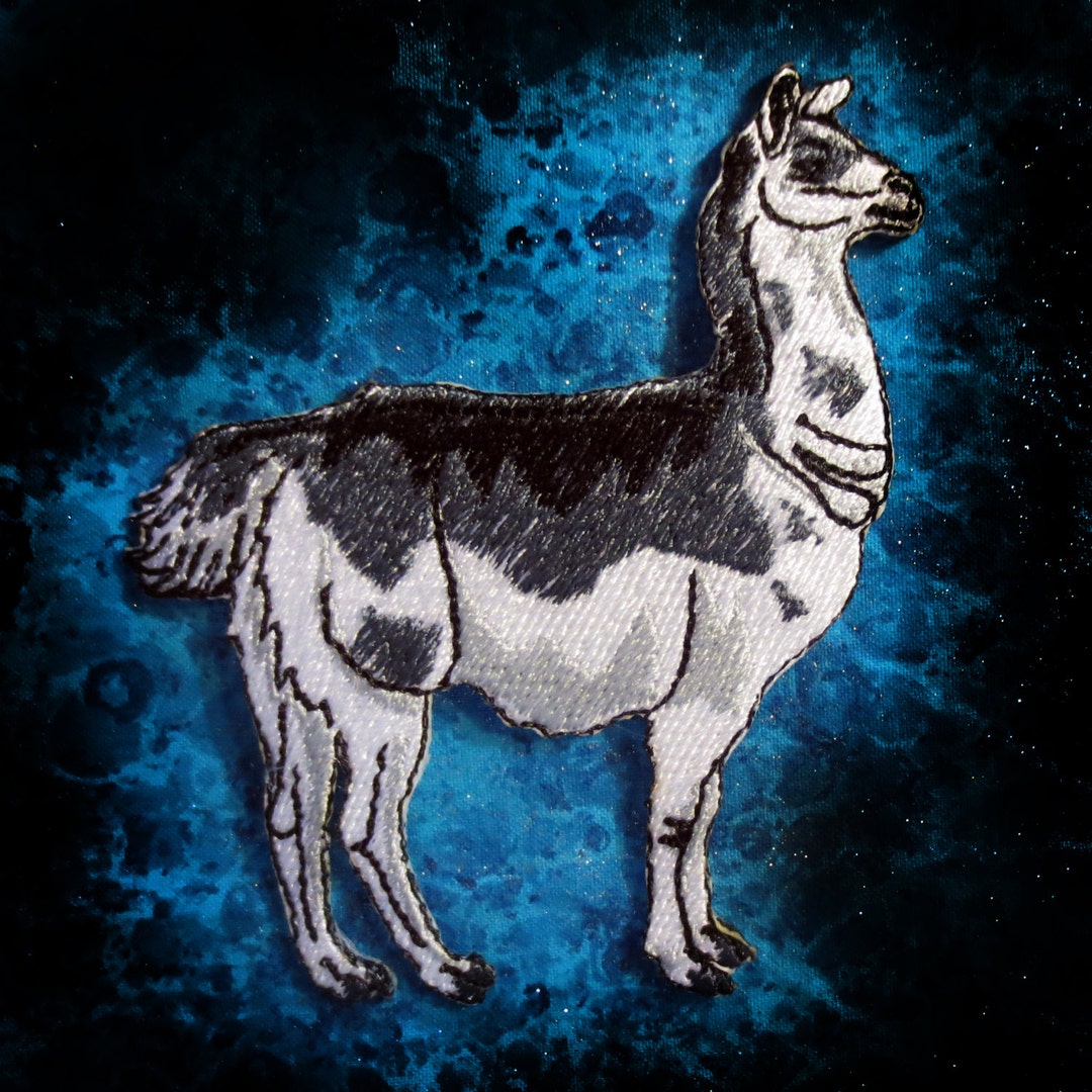 Epic Black Spotted Llama Lama Glama Iron on Patch - Etsy